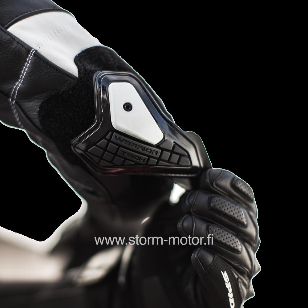 Spidi Warrior kyynärpään kulutuspala musta/valko - moottoripyörävarusteet - Storm Motor